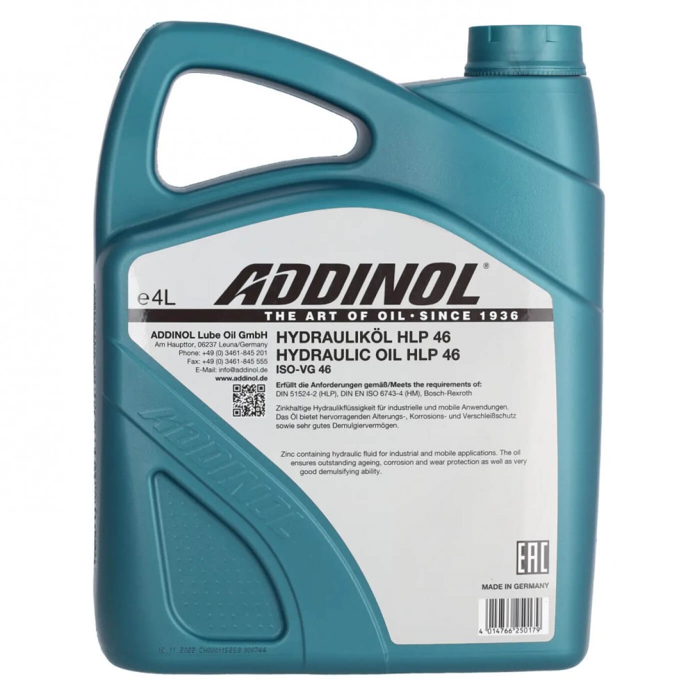 Хидравлично масло Addinol HLP 46 - 4L на Топ Цена | Ойл Груп БГ